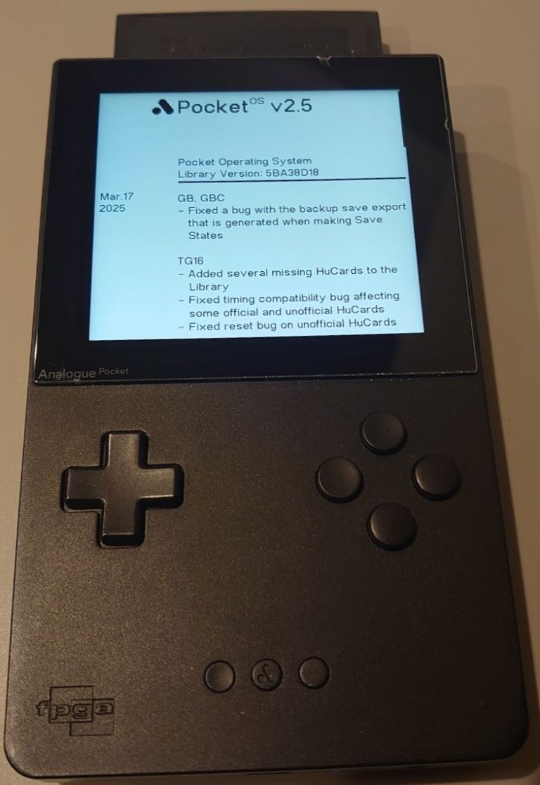 Analogue Pocket Firmware v2.5 released – とあるゲーマーのweblog Drei